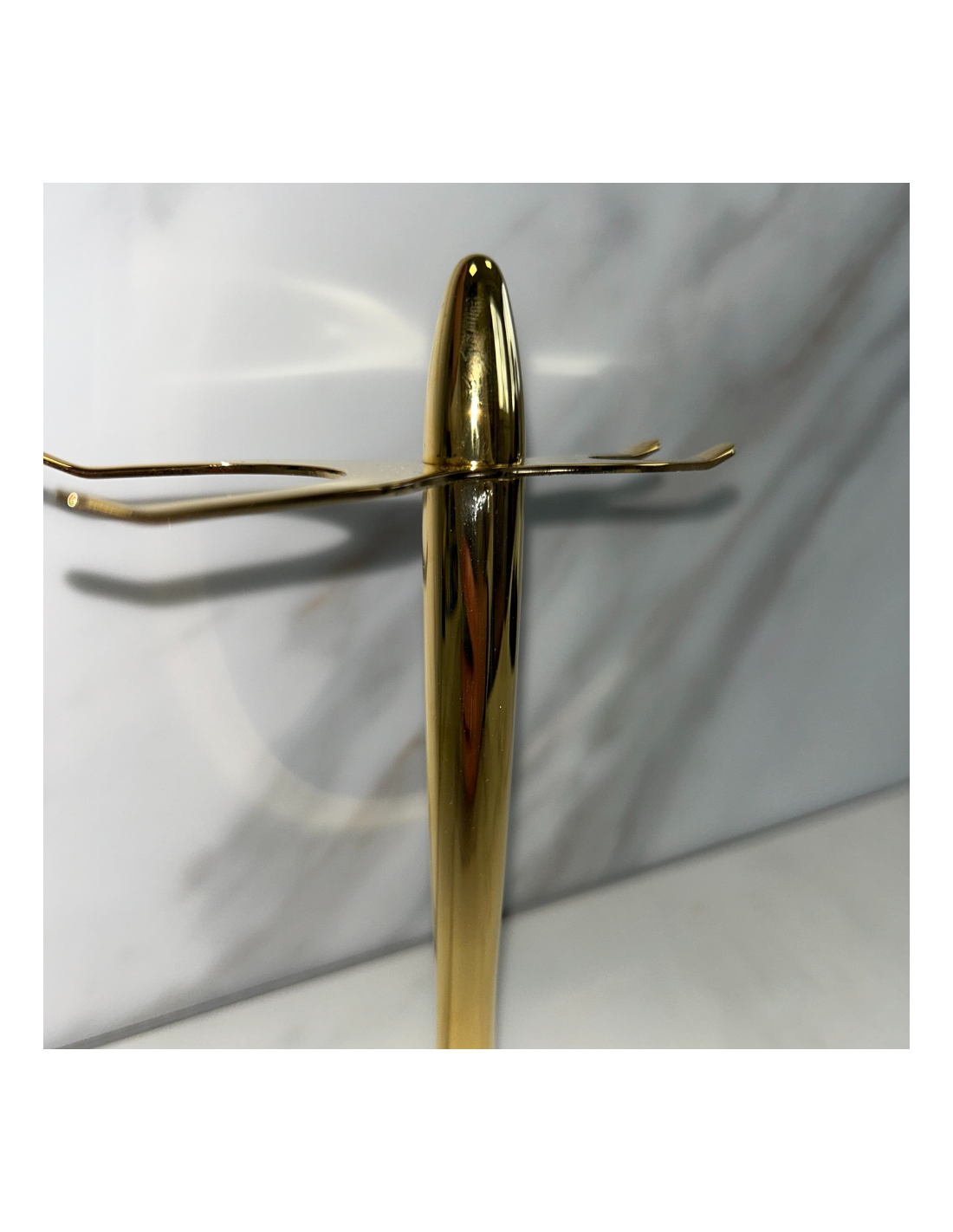 Shaving brush, razor and beard bowl set, gold finish - Plisson 1808