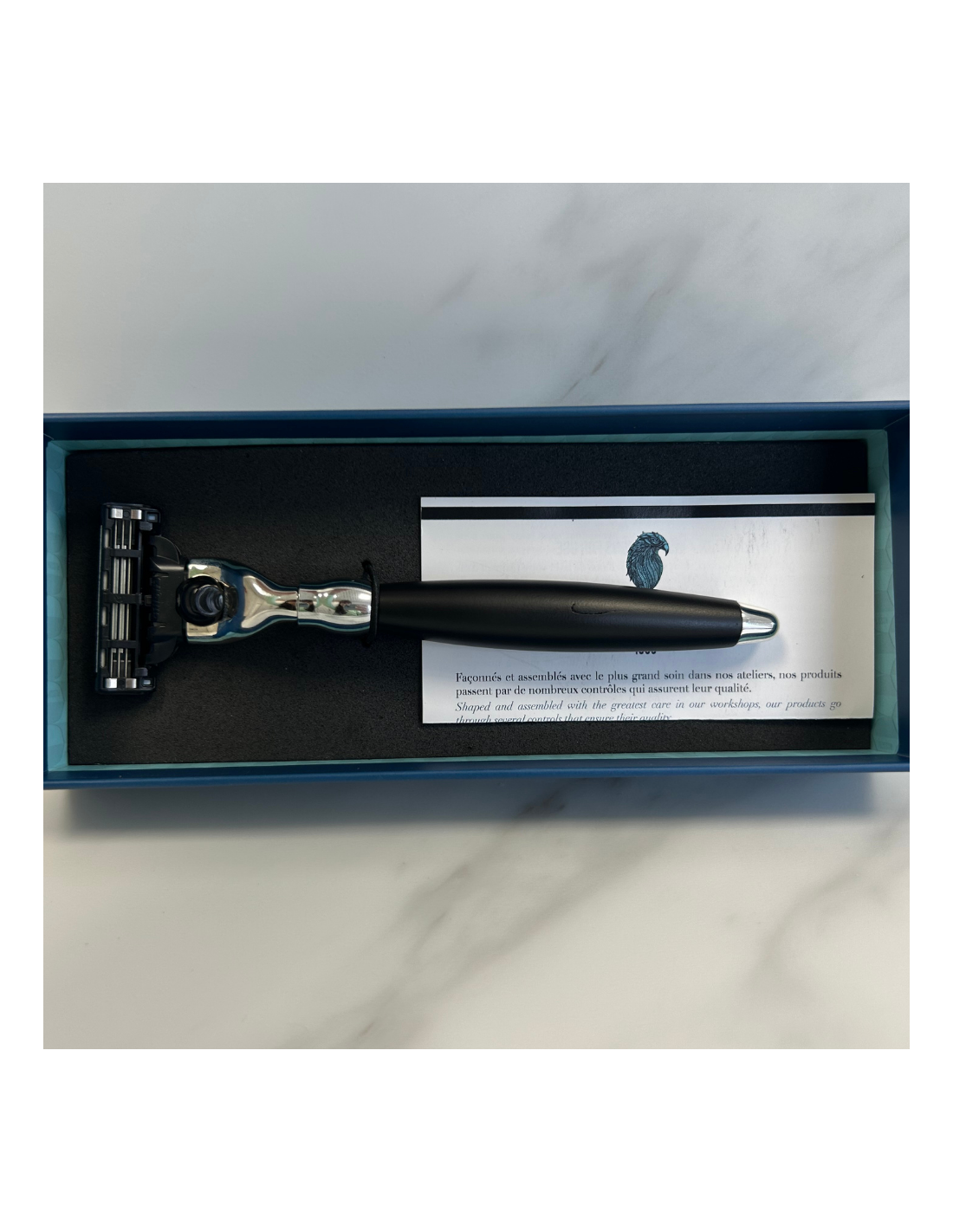 Black Lacquer Mach3 Manual Razor - Plisson 1808