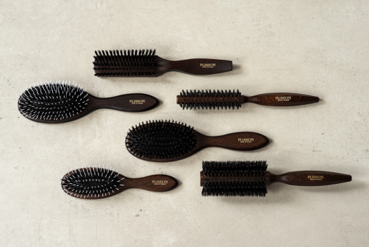 Shaving brush, razor and beard bowl set, gold finish - Plisson 1808